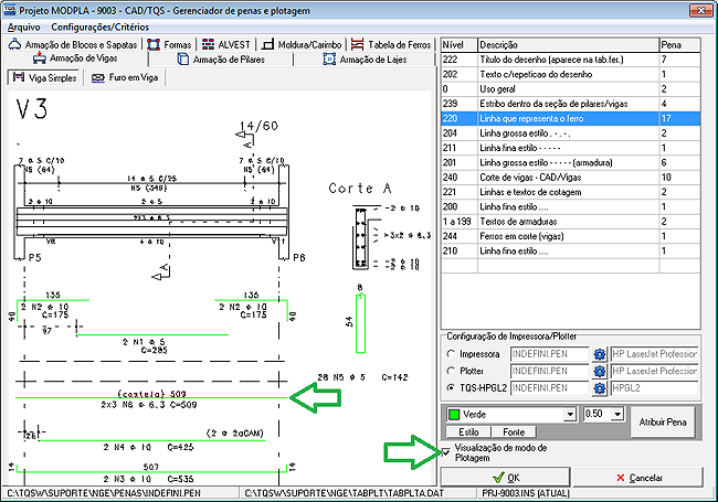 Gerenciador de Penas e Plotagem - CAD/TQS 17